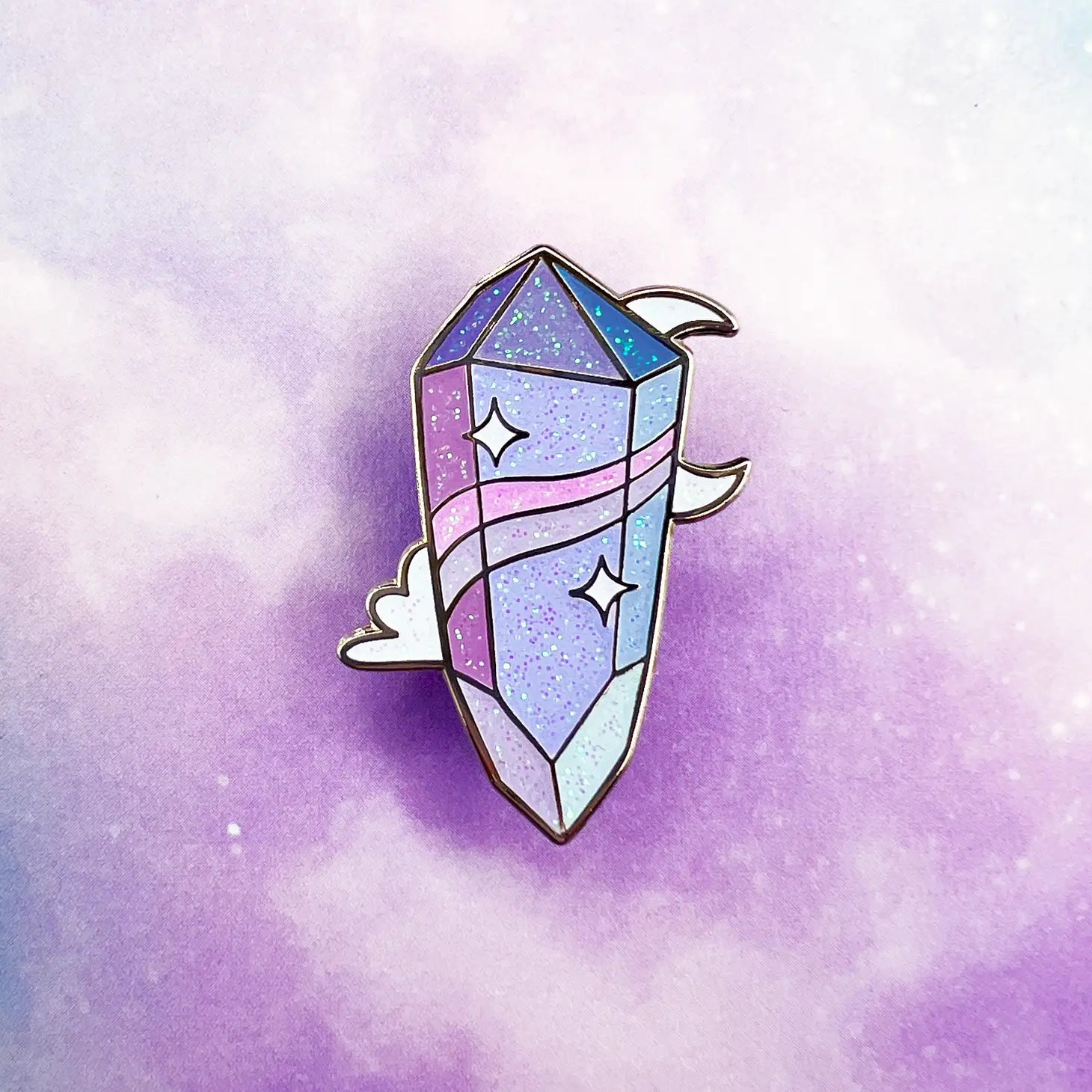 Amethyst Crystal Enamel Pin – Spooky Pups